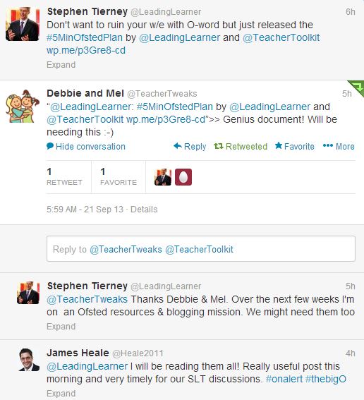 #5MinOfstedPlan by @LeadingLearner and @TeacherToolkit | @LeadingLearner